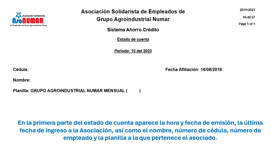 Estado de cuenta :: asonumar.com